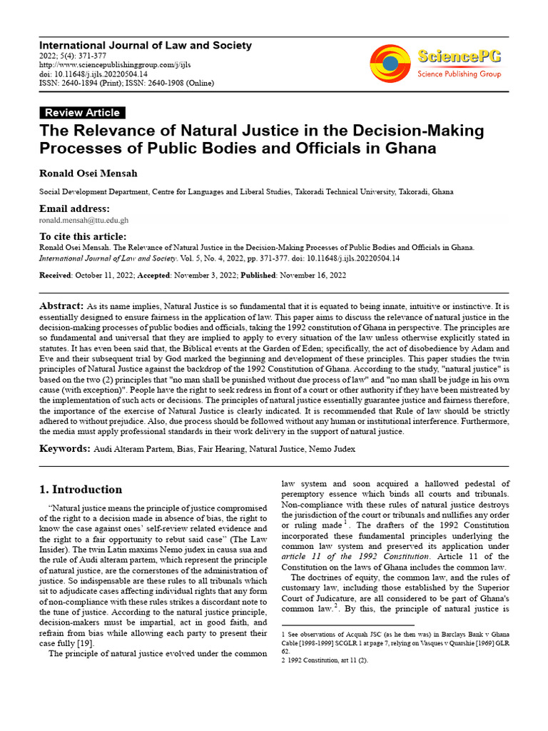 Natural Justice | PDF
