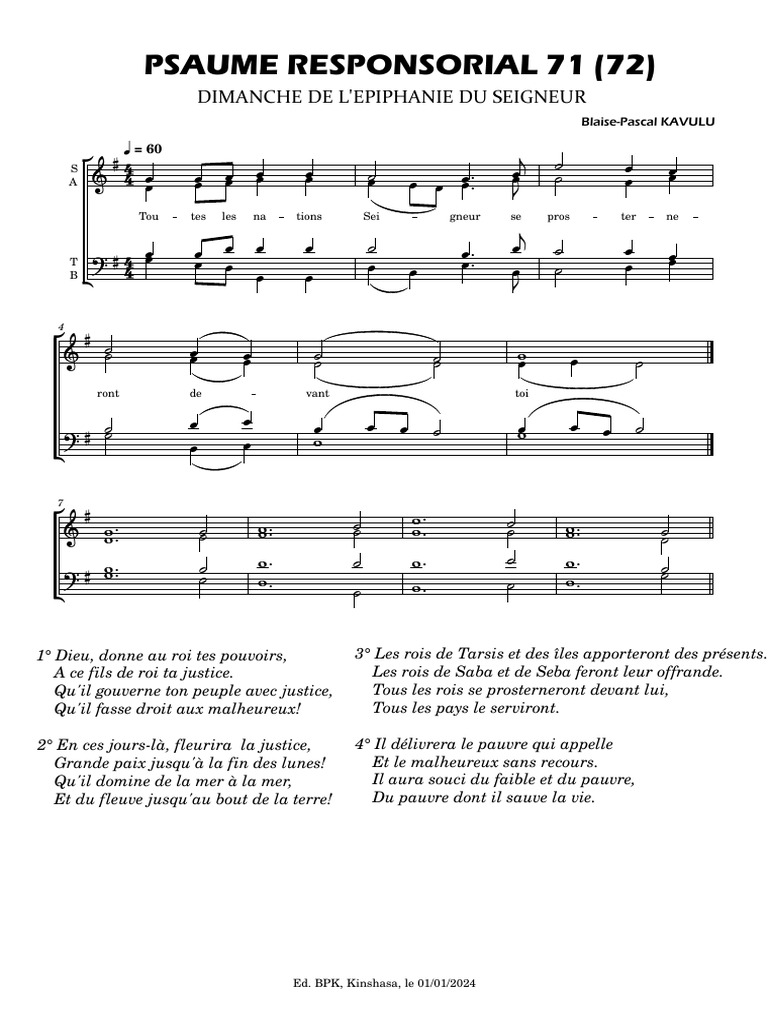 PSAUME RESPONSORIAL 71 - ÉPIPHANIE | PDF