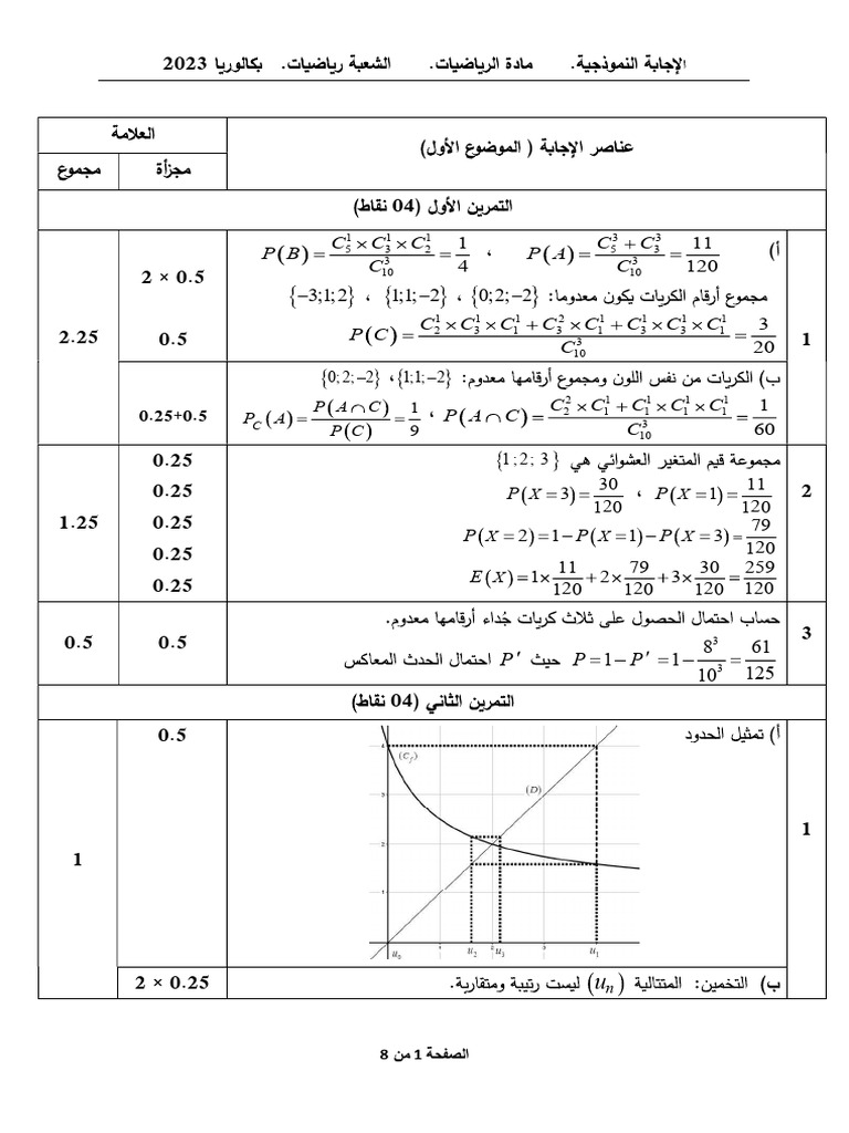 Correction Bac Maths Math 2023 | PDF