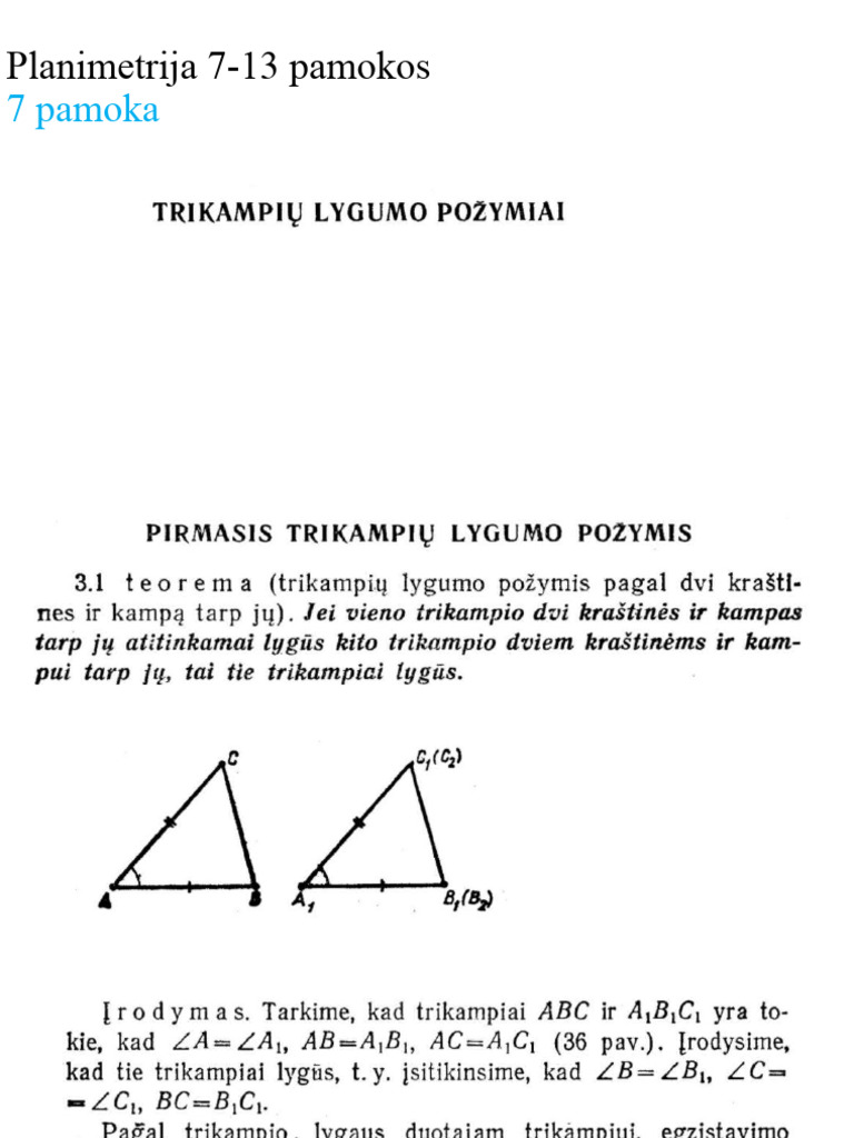 Planimetrija 7-13 Pamokos | PDF