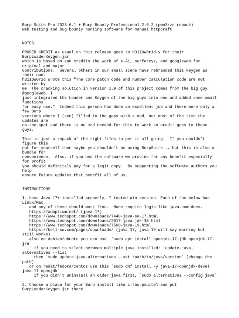Burp Suite Pro 2023.6.1 Setup Guide | PDF | Java (Programming Language ...