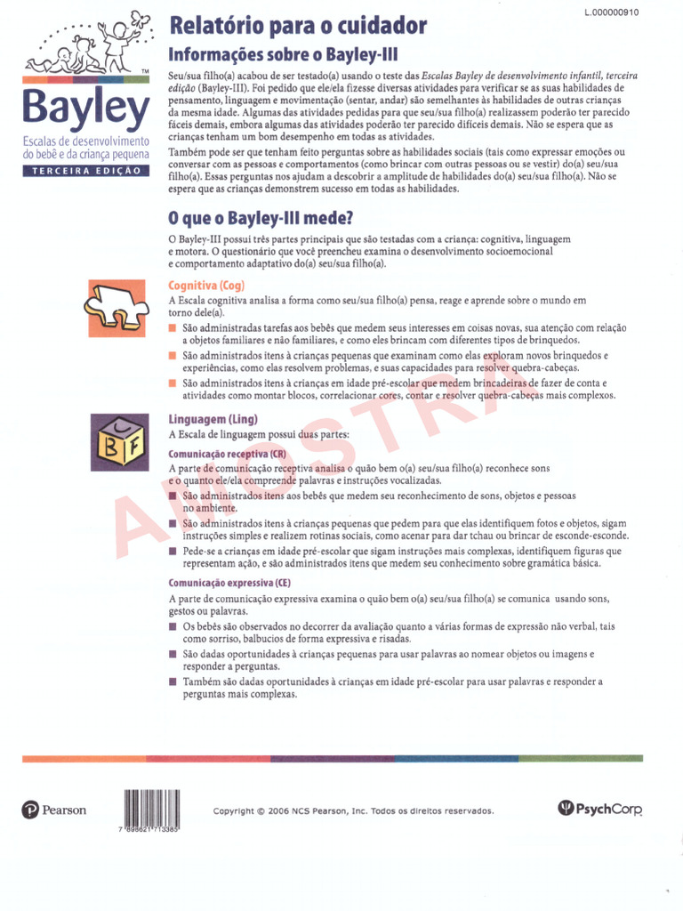 Formulário Bayley Amostra | PDF