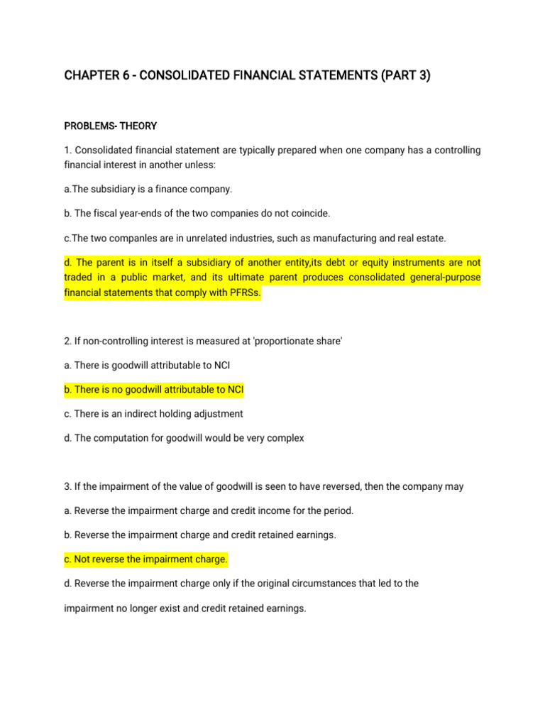 Chapter 6 - Consolidated Financial Statements (Part 3) | Download Free ...
