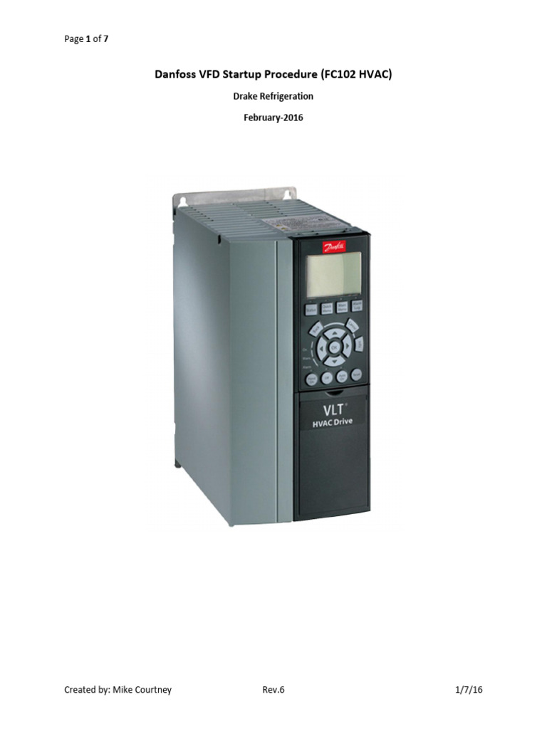 Danfoss VFD FC102 HVAC Startup Guide | PDF | Finance & Money Management ...