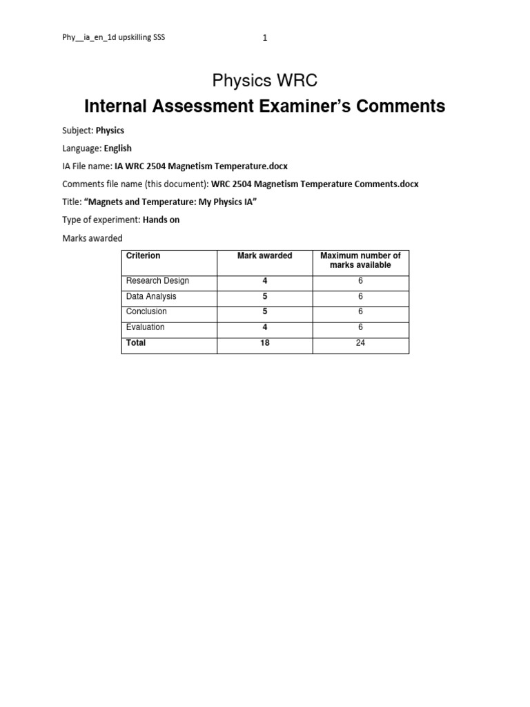 Phy - Ia - en - 2a Upskilling SSS | PDF | Methodology | Significant Figures