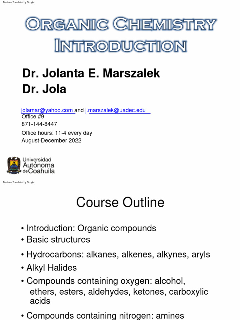 01 OChem Introduction 2022 | PDF | Organic Compounds | Chemistry 01 OChem Introduction 2022 | PDF | Organic Compounds | Chemistry