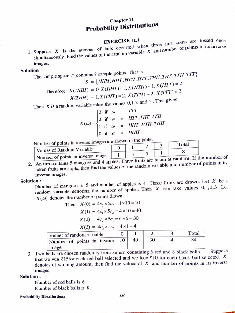 12th Maths Chapter 11 | Download Free PDF | Probability Distribution | Random Variable