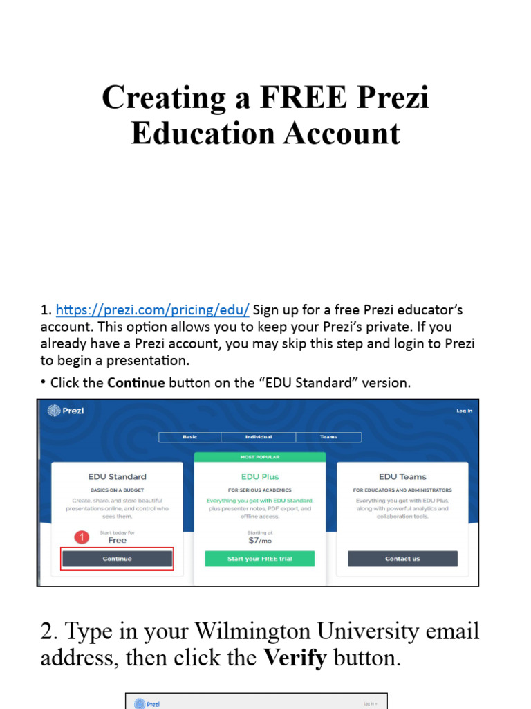 Free Prezi Account Setup for Students | PDF