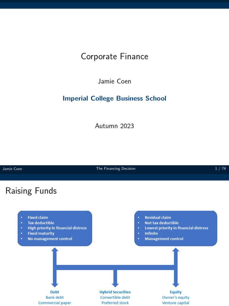 Corp Fin 3 Cap Structure Part1 | PDF | Capital Structure | Cost Of Capital