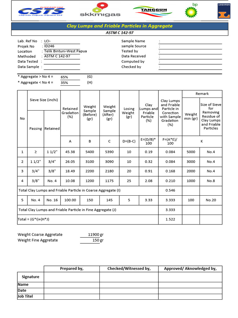 Clay Lump and Fariable Particle in Agg | PDF | Materials | Physical ...