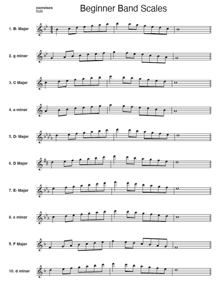 Beginner Flute Scales - Flute | PDF