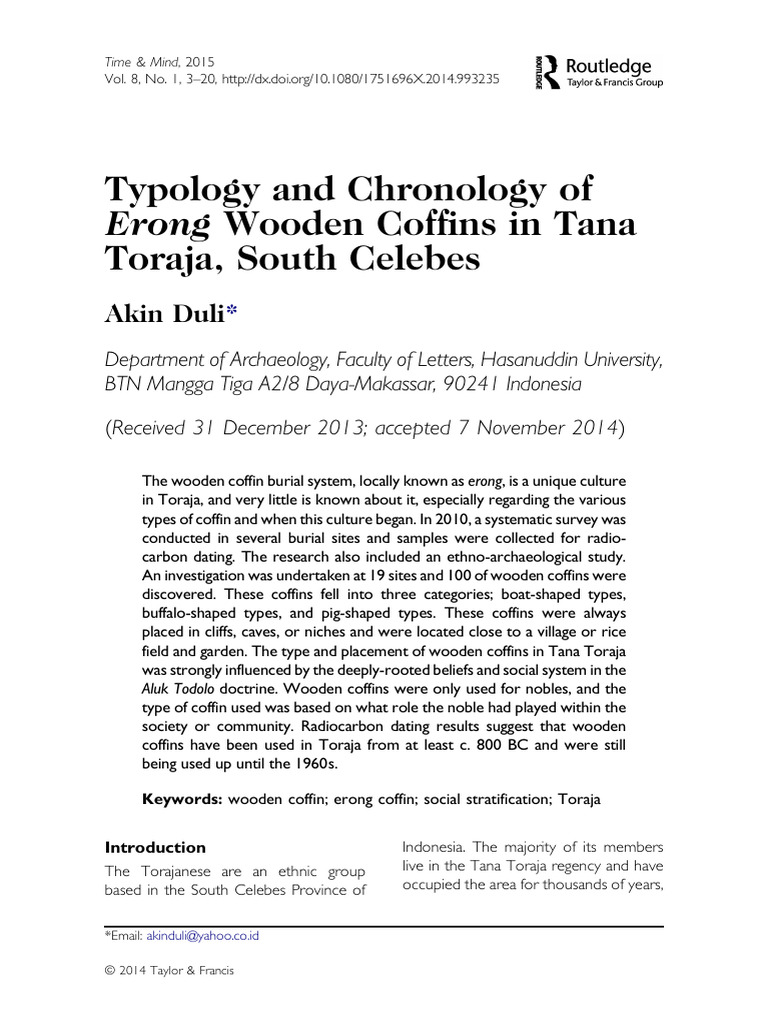 2015 Typology and Chronology of Erong Wooden Coffins in (Retrieved ...