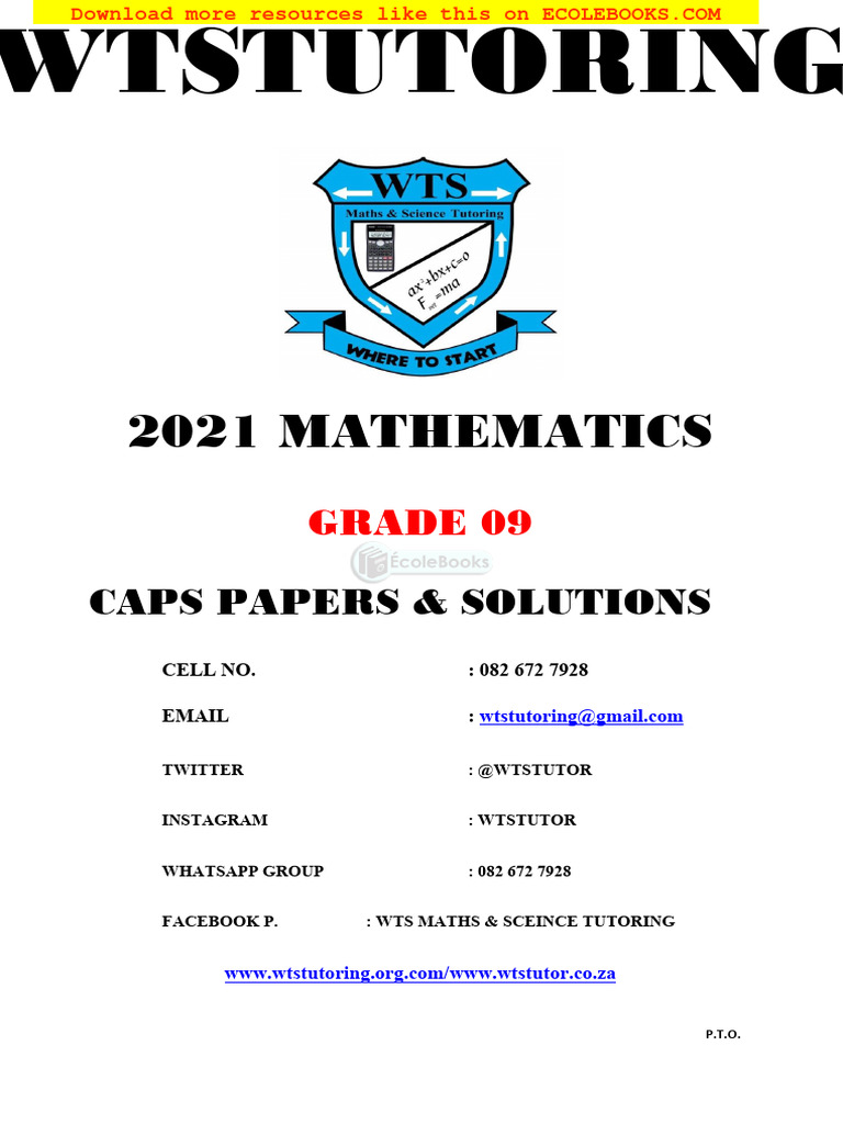 2021 Wts 09 Mathematics Questions and Solutions | PDF | Speed | Mathematics