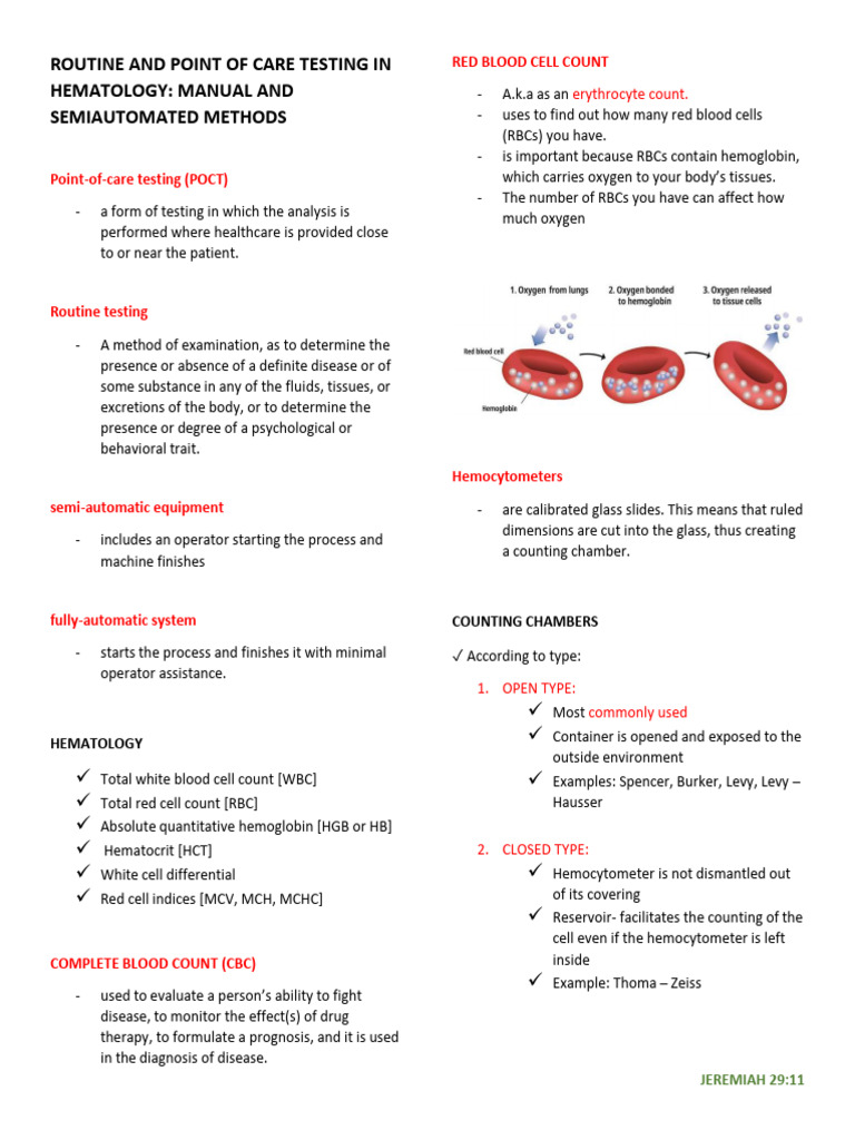 ROUTINE-AND-POINT-OF-CARE-TESTING-IN-HEMATOLOGY | PDF | Anemia | Red ...