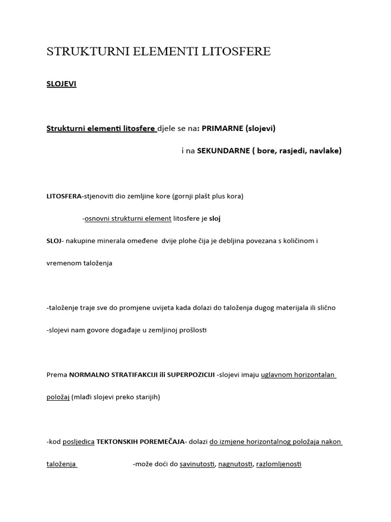 Strukturni Elementi Litosfere | PDF