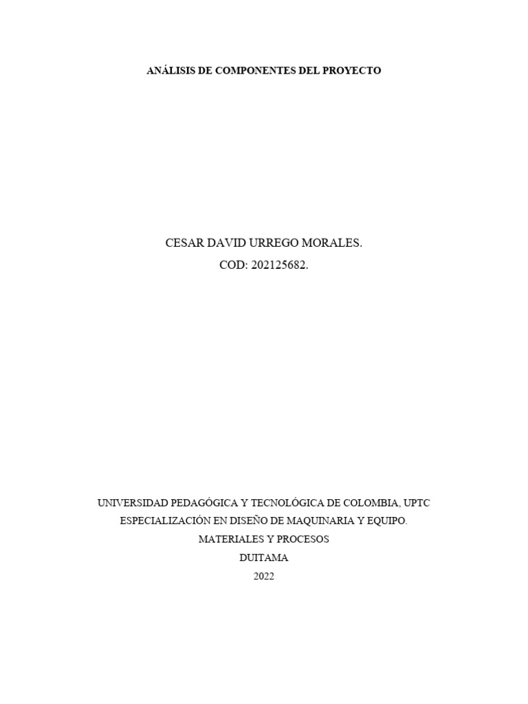 Cesar Urrego Proyecto Final Materiales y Procesos Ver. 2 | Descargar gratis PDF | Deformación ...