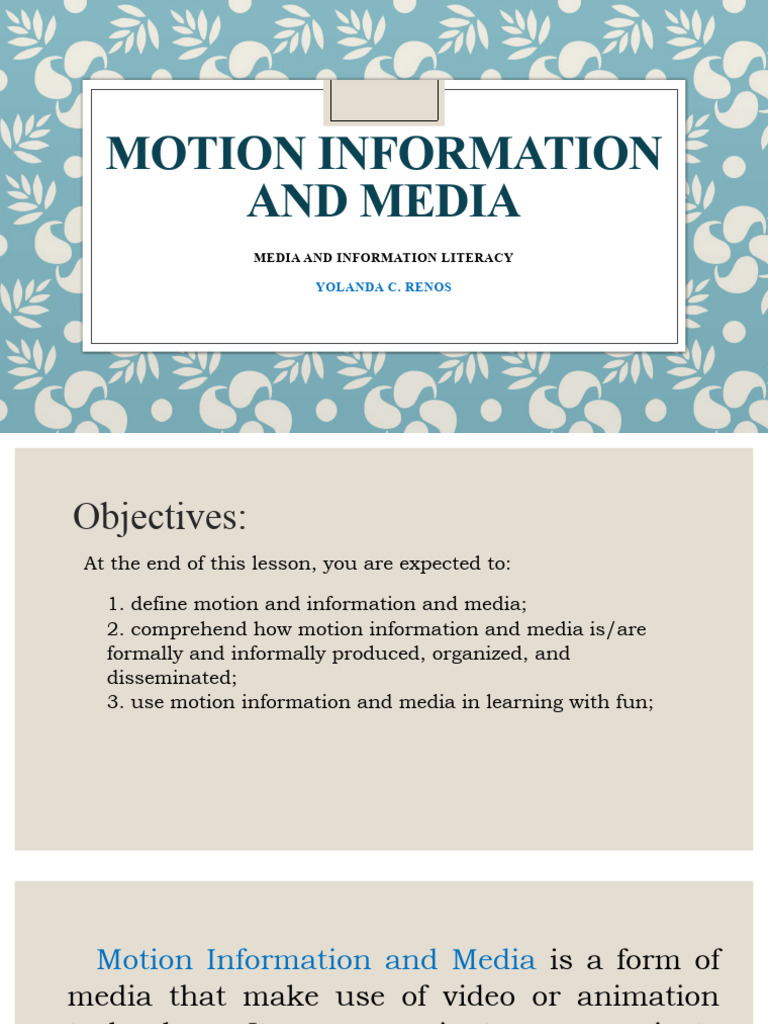 Motion Information and Media | PDF | Mass Media | Information