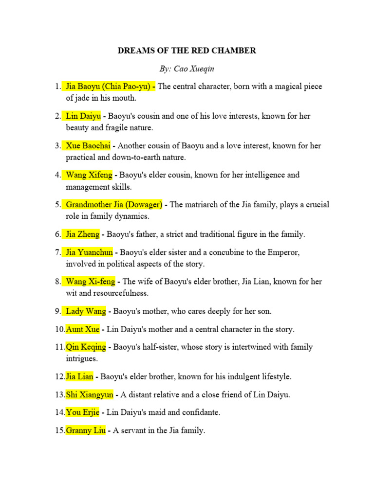 Dreams of The Red Chamber | PDF