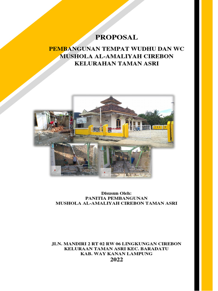 Proposal Pembangunan Tempat Wudhu Dan WC | PDF