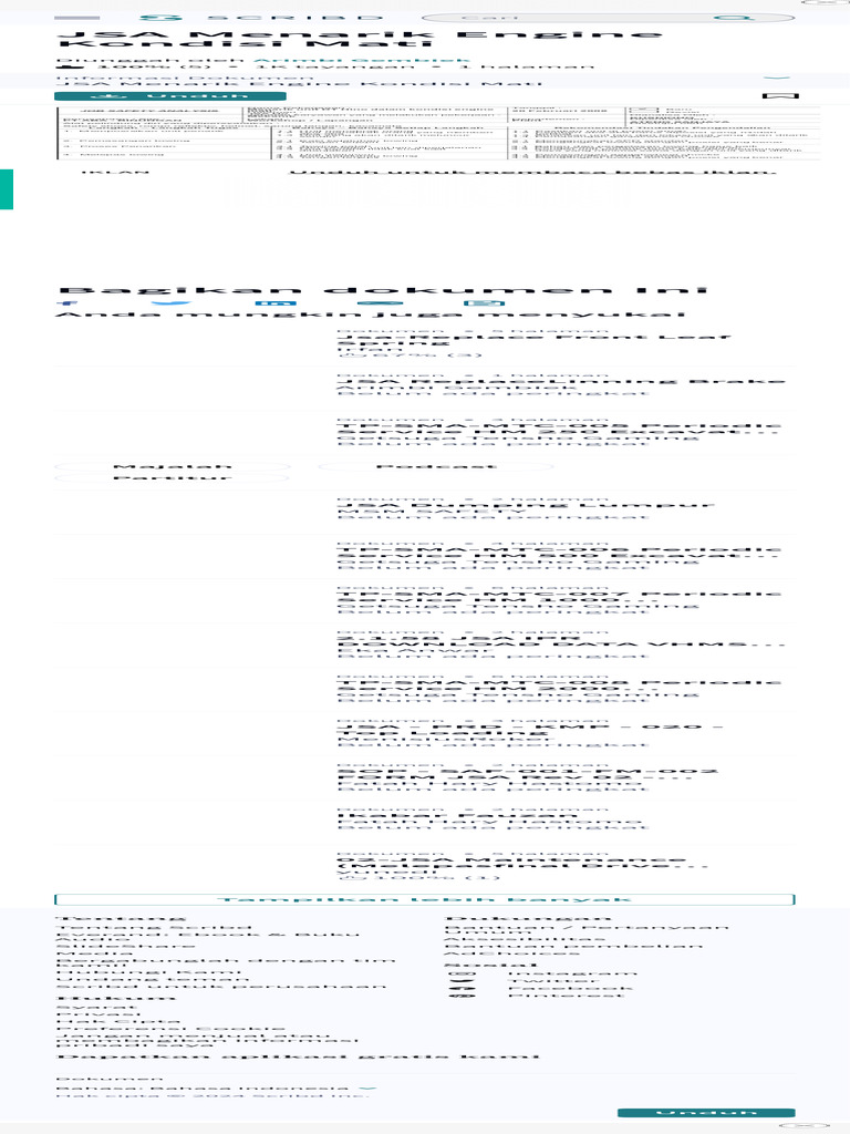 JSA Menarik Engine Kondisi Mati PDF | PDF
