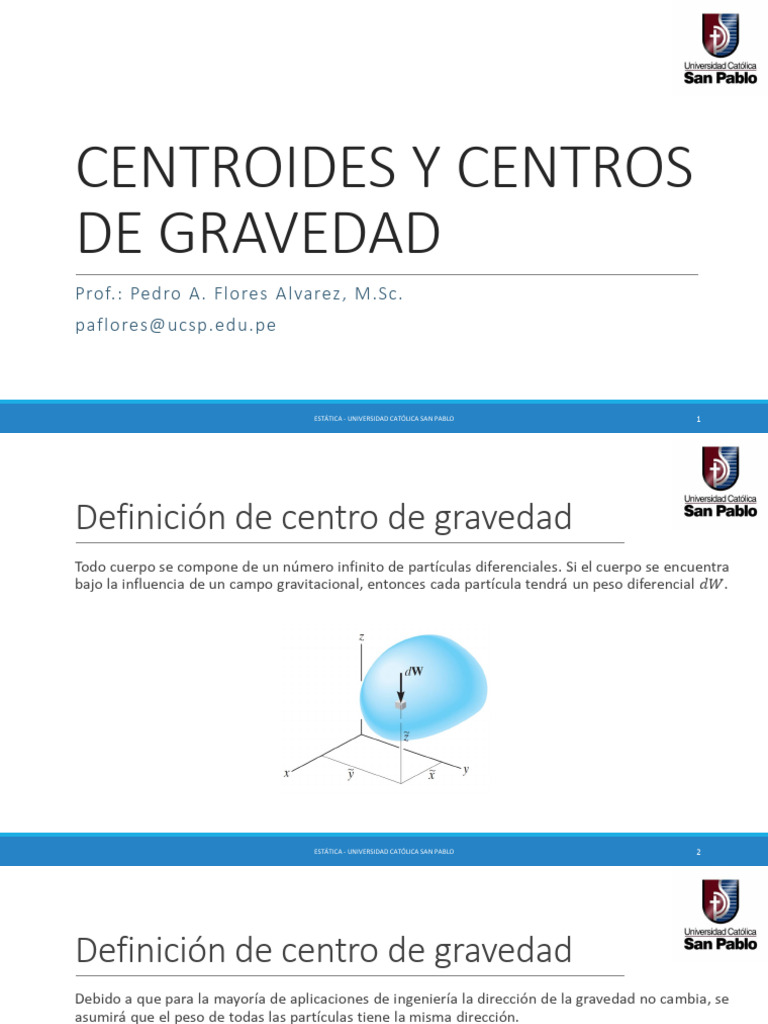 Definición y Cálculo del Centro de Gravedad | PDF | Centro de masa | Peso