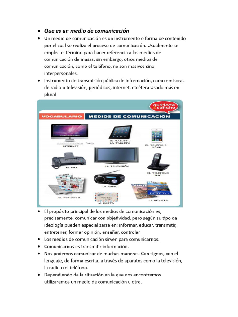 Español Medios de Comunicación | PDF | Medios de comunicación ...
