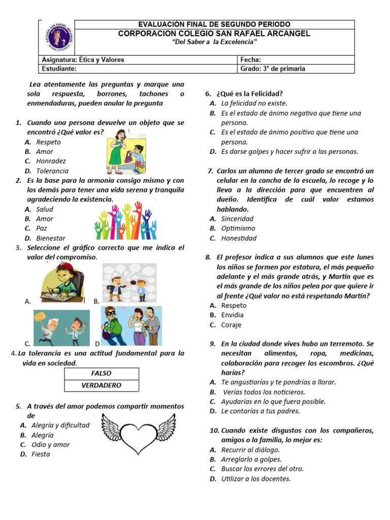 Ética y Valores 1°periodo | PDF