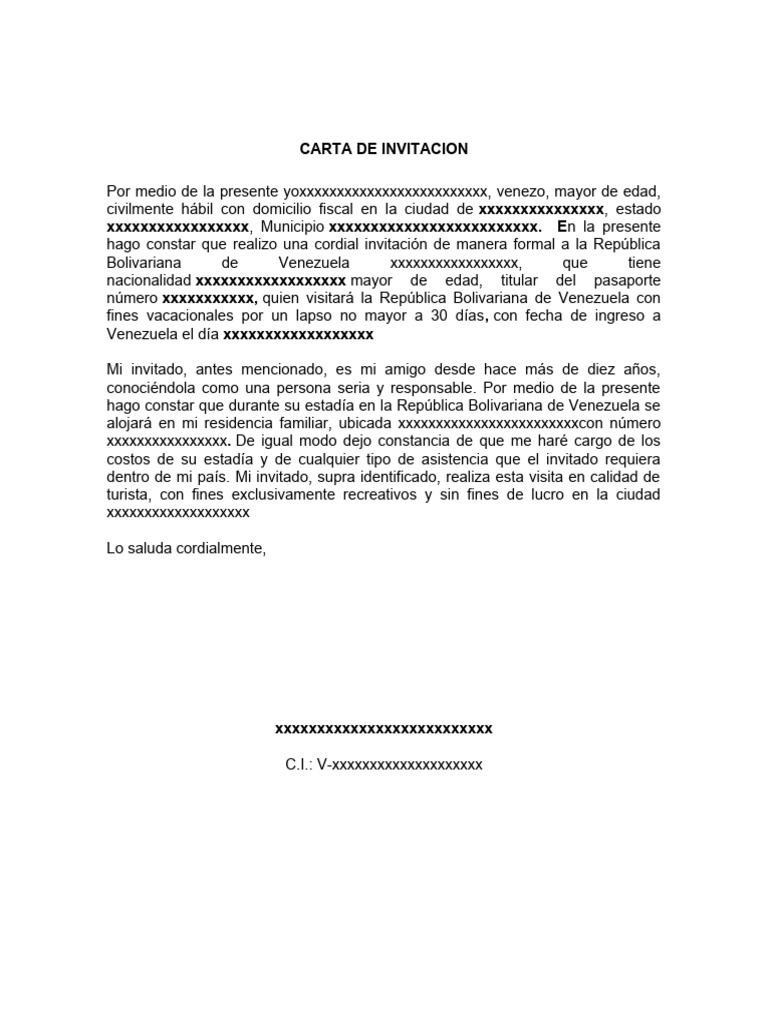 Carta de Invitacion | PDF