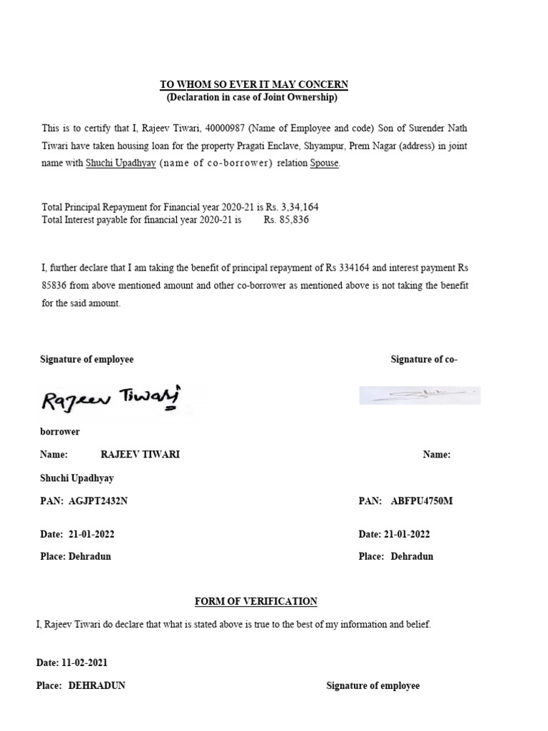 Joint Loan Declaration | PDF Joint Loan Declaration | PDF