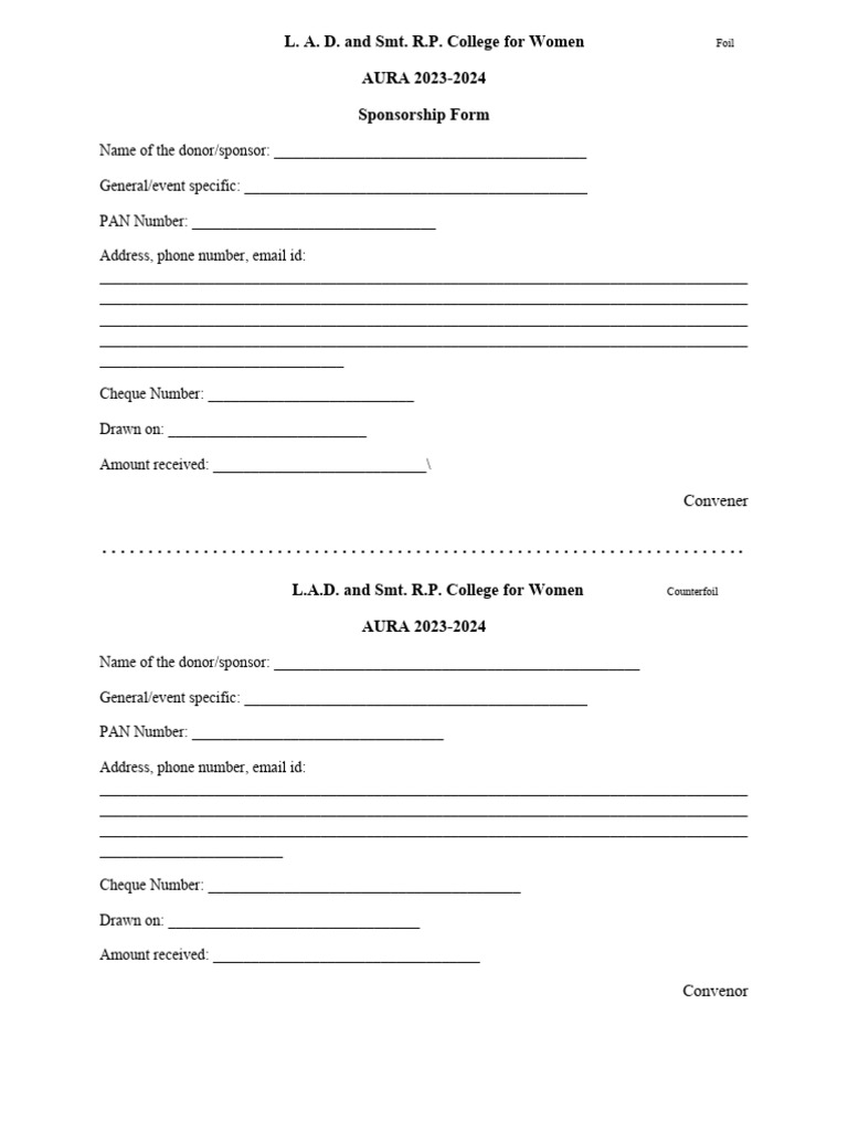 Foil Counterfoil | PDF