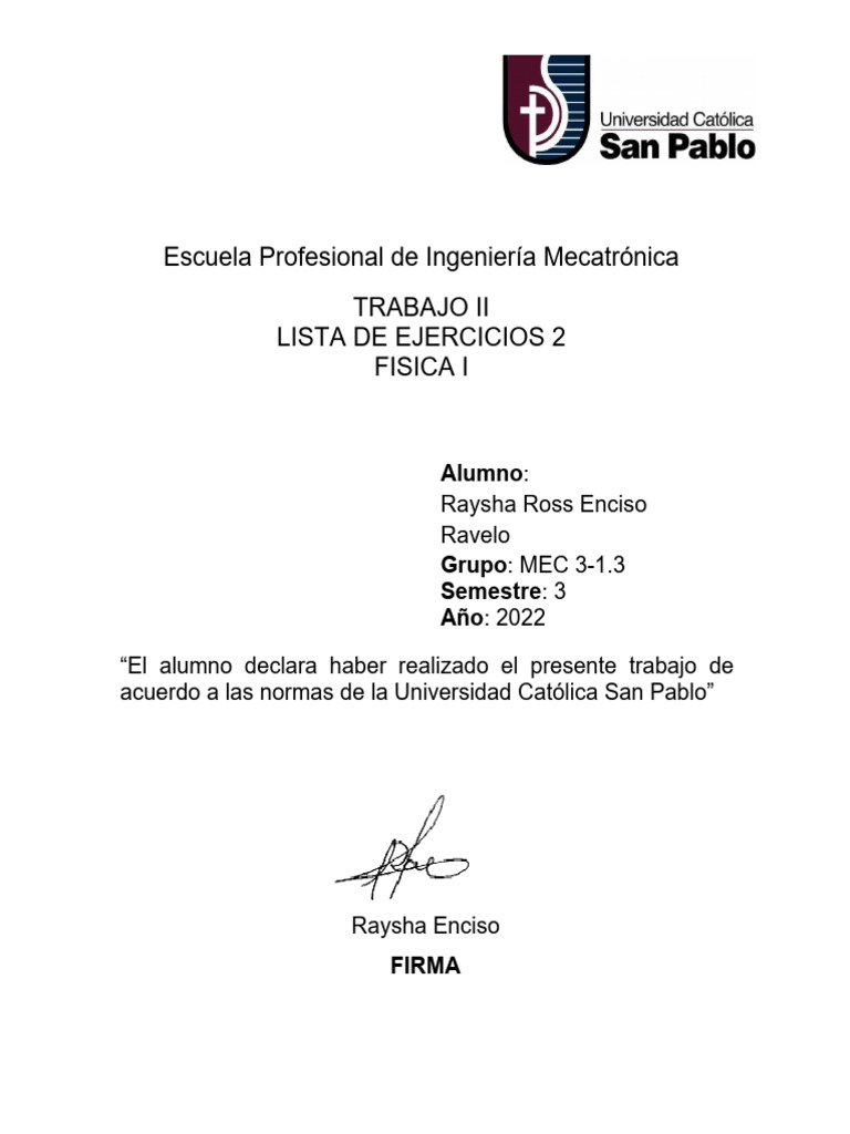 Tarea 2. Lista de Ejercicios 2.. | PDF | Velocidad | Teoría de la relatividad