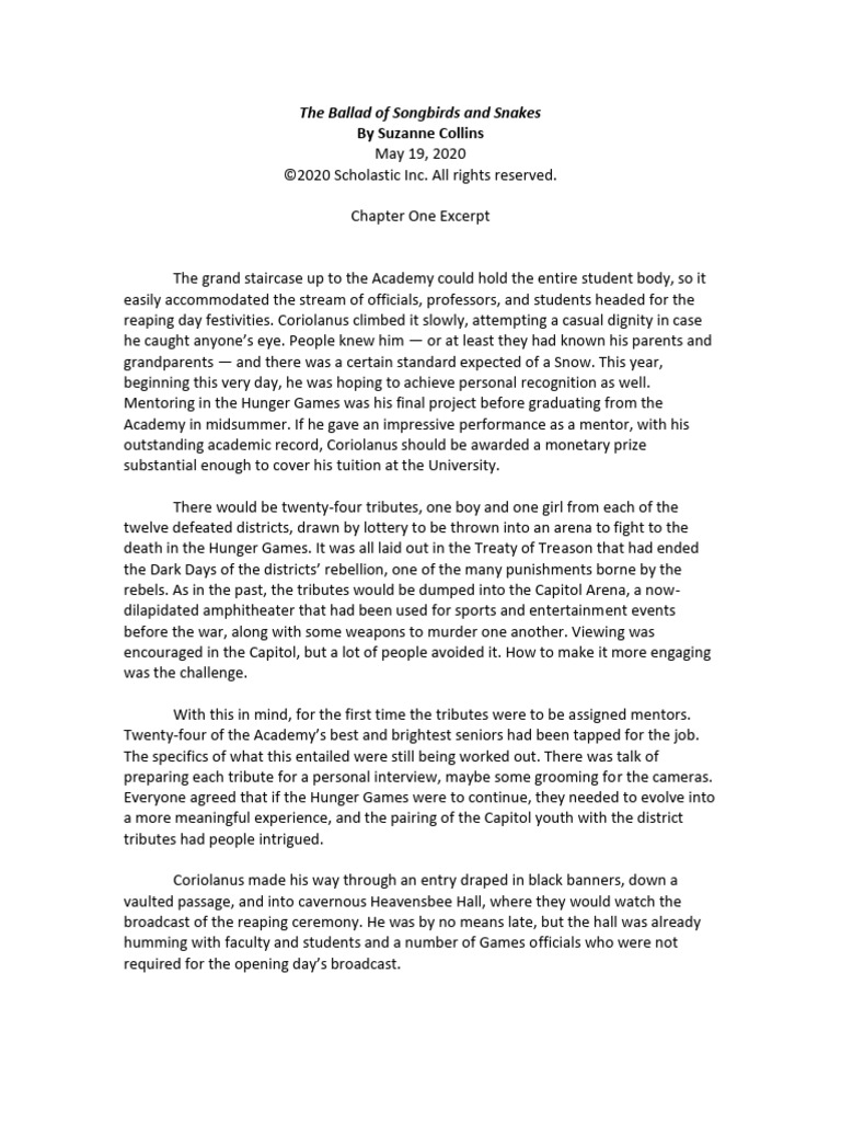 balladofsongbirds-snakes_extract | PDF | The Hunger Games
