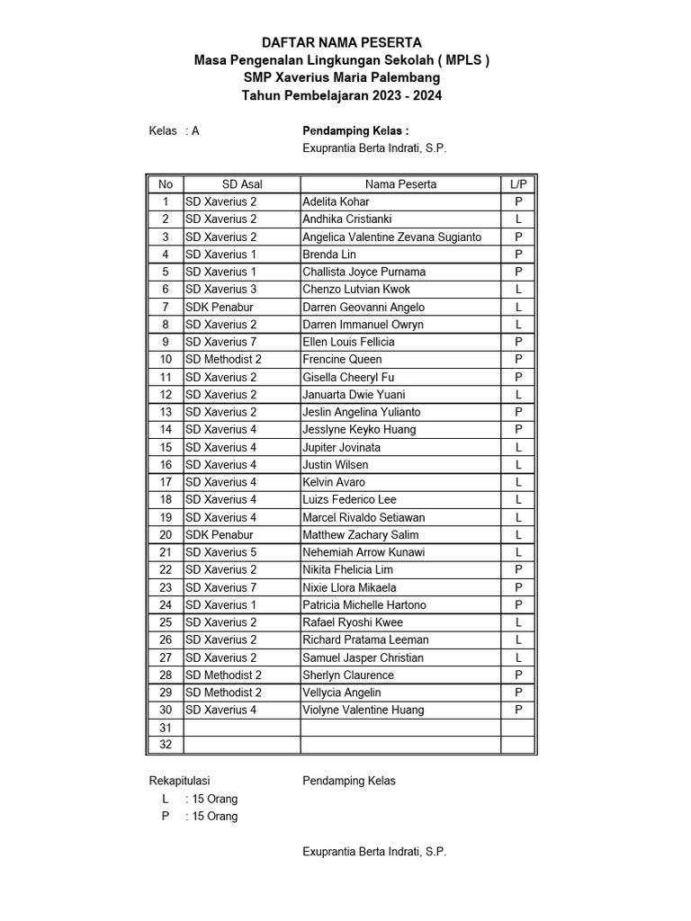 Masa Pengenalan Lingkungan Sekolah (MPLS) SMP Xaverius Maria Palembang ...