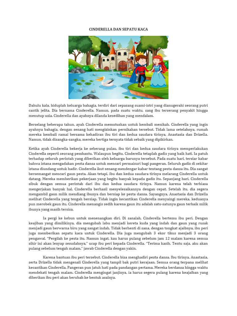 Cinderella Dan Sepatu Kaca | PDF
