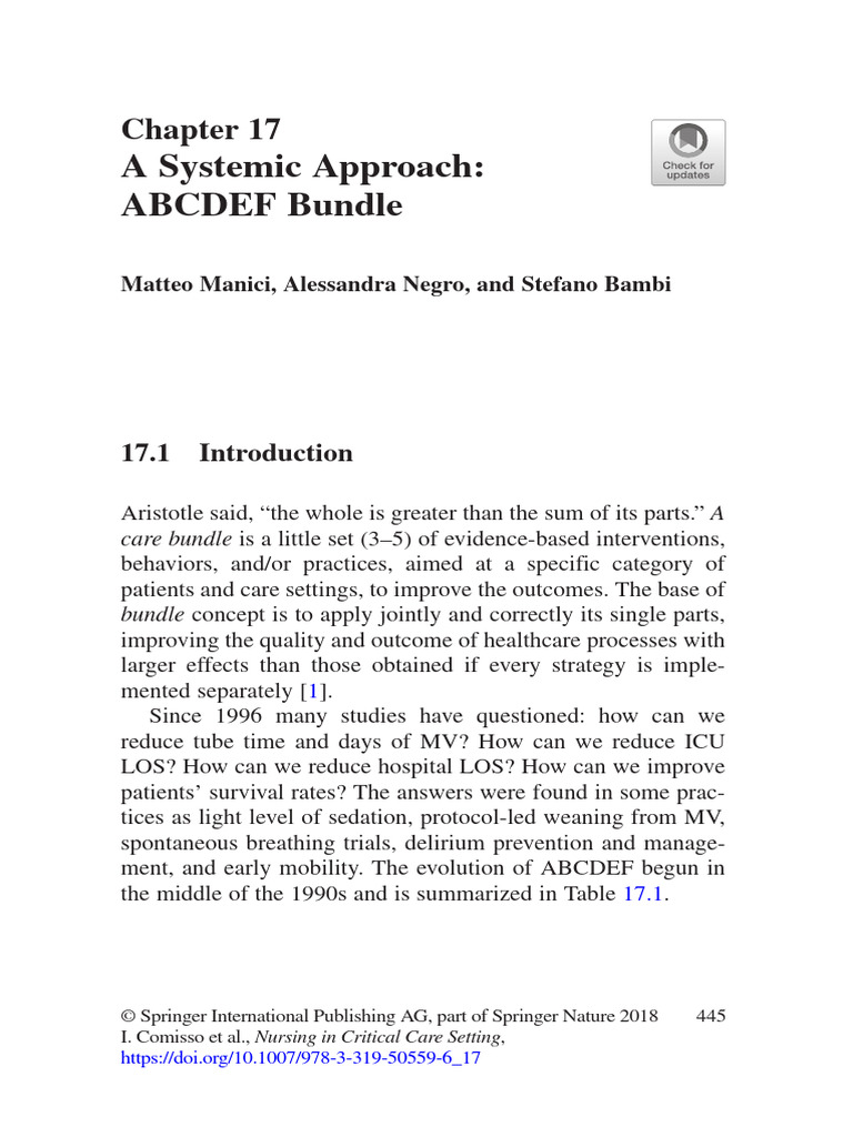 ABCDEF Bundle in ICU Patient Care | PDF | Intensive Care Unit ...
