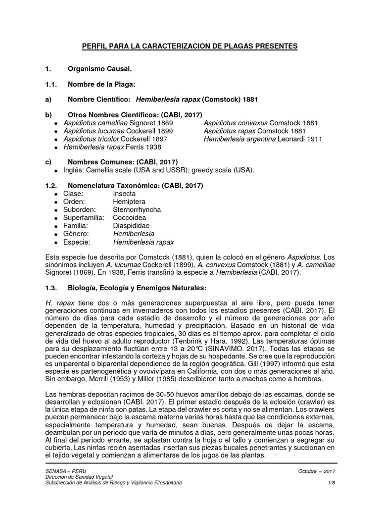 Caracterización de Hemiberlesia rapax | PDF | Ciencia y matemáticas