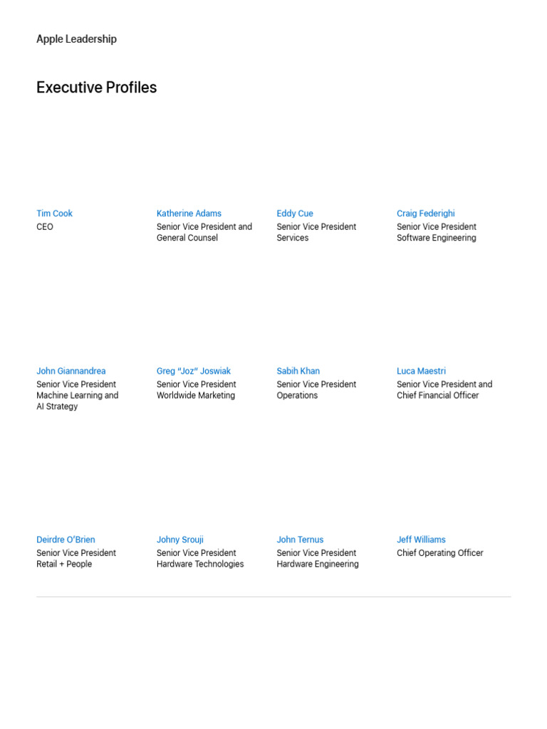 Apple Leadership - Apple | PDF | Apple Inc. | Apple Store
