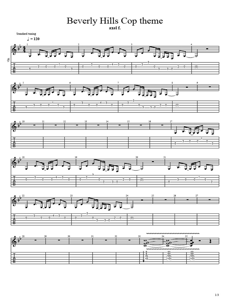 Beverly Hills Cop Theme MELODIA | PDF