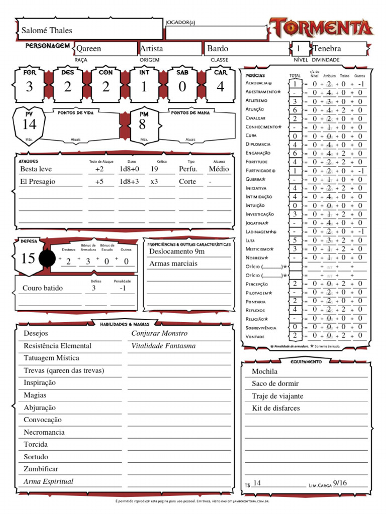 Ficha (3) t3 | PDF | Poderes mitológicos | Características ou habilidades sobre-humanas ficcionais