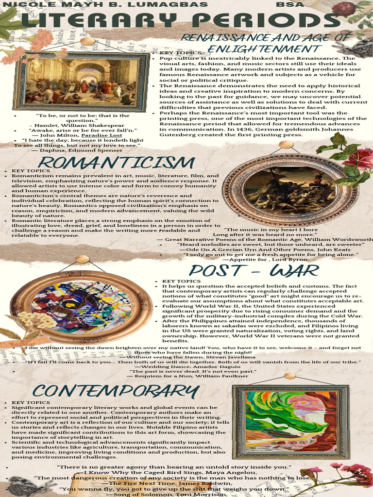 Lumagbas Nicole Mayh B - Literary Period One Pager | PDF | Romanticism ...