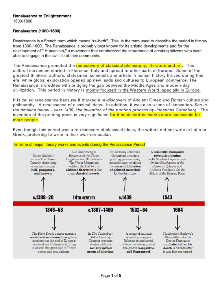 Part I - Renaissance To Enlightenment | PDF | Renaissance | The Decameron