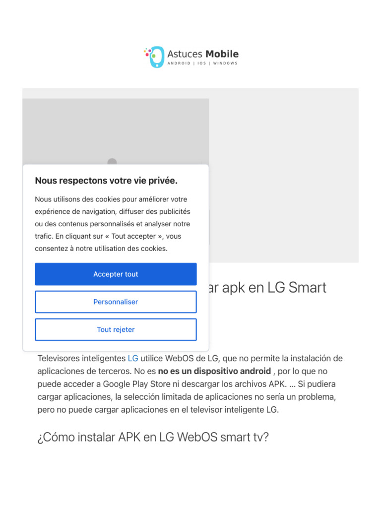 Aquí Se Explica Cómo Instalar Apk en LG Smart TV | PDF | Informática