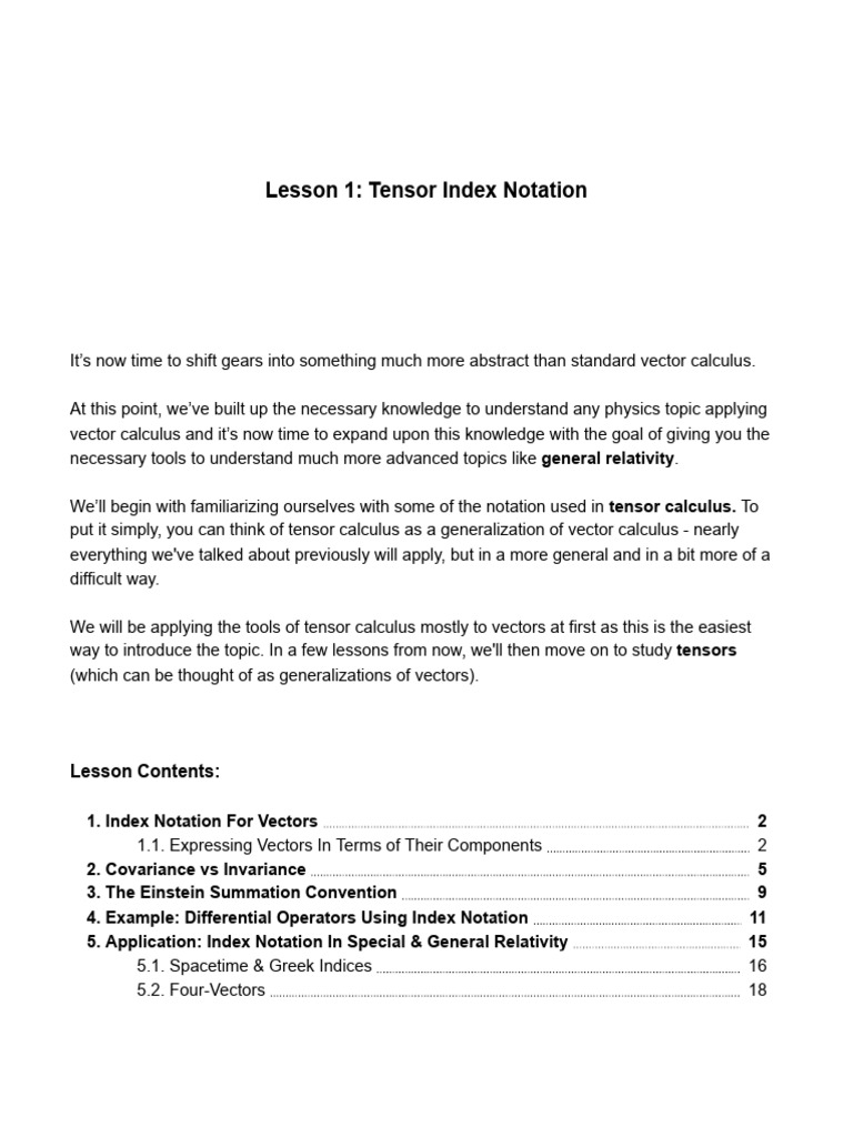 Notación Tensorial | PDF | Euclidean Vector | Special Relativity