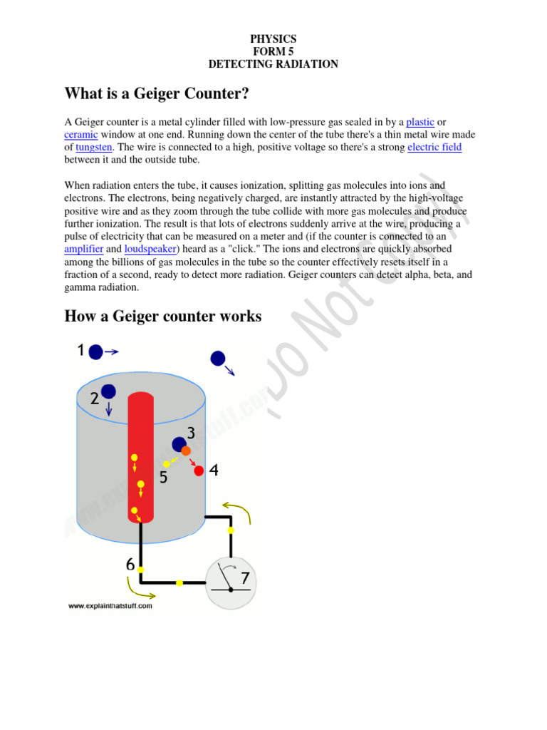 Physics - Detecting Radiation | PDF | Vacuum Tube | Ionizing Radiation