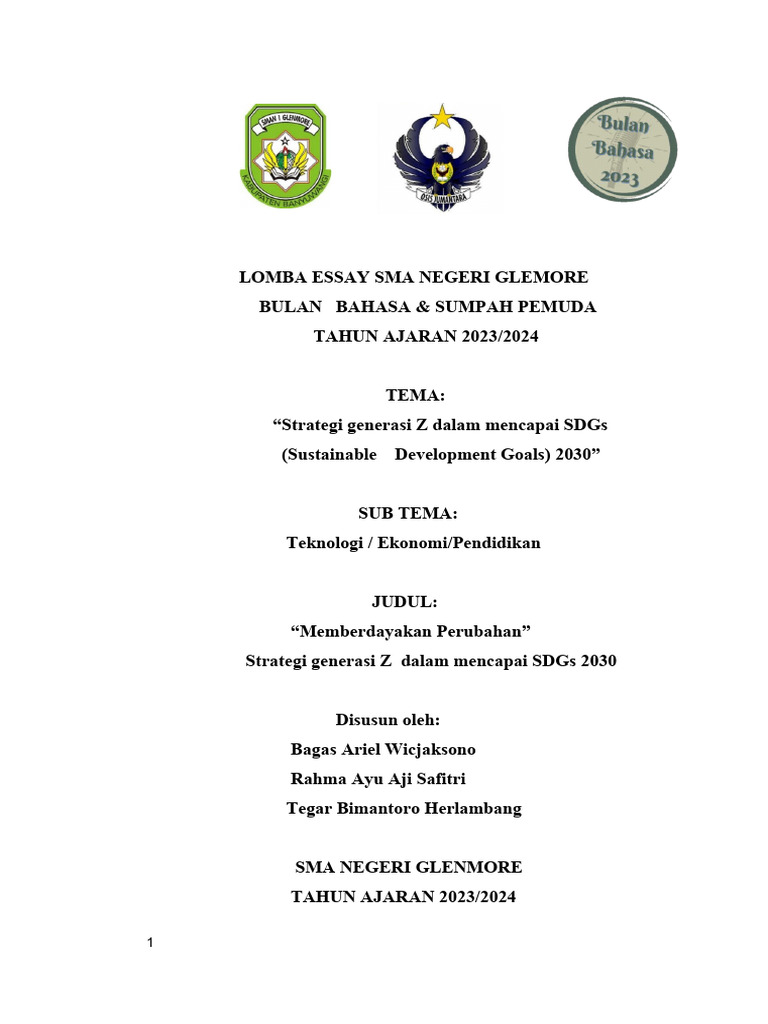 XII IPS 2 - Memberdayakan Perubahan Strategi Generasi Z Mencapai SDG's 2030 | PDF