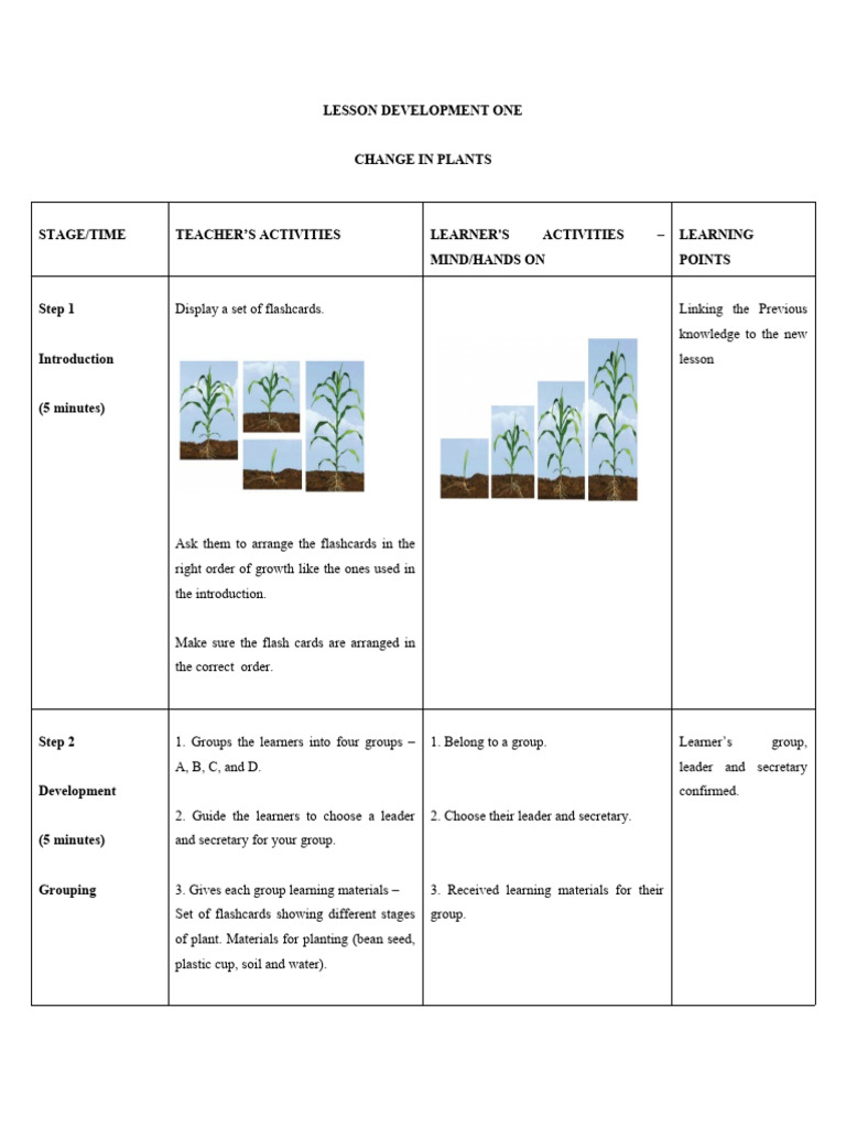 Change in Plants I 1 1 | PDF