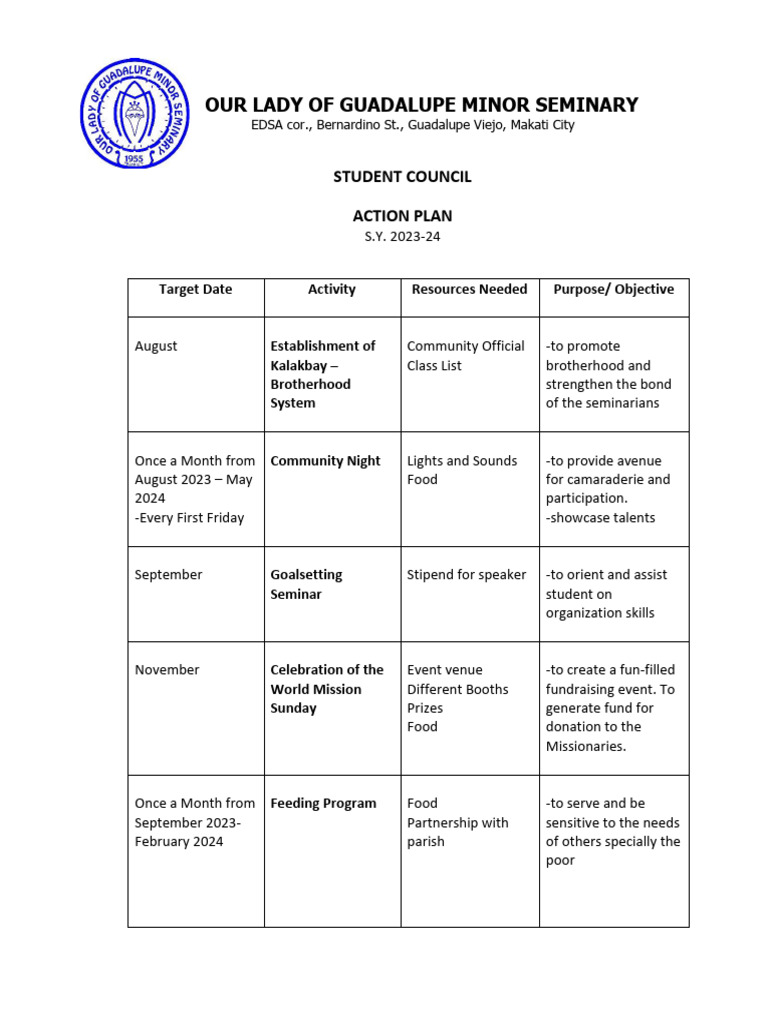 OLGMS Student Activity Program 2023-2024 | PDF
