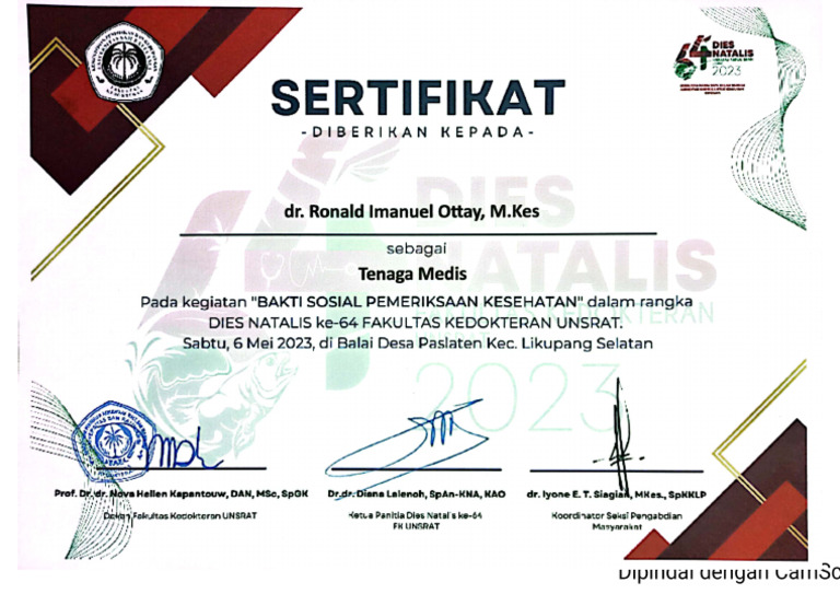 Sertifikat Baksos Paslaten | PDF