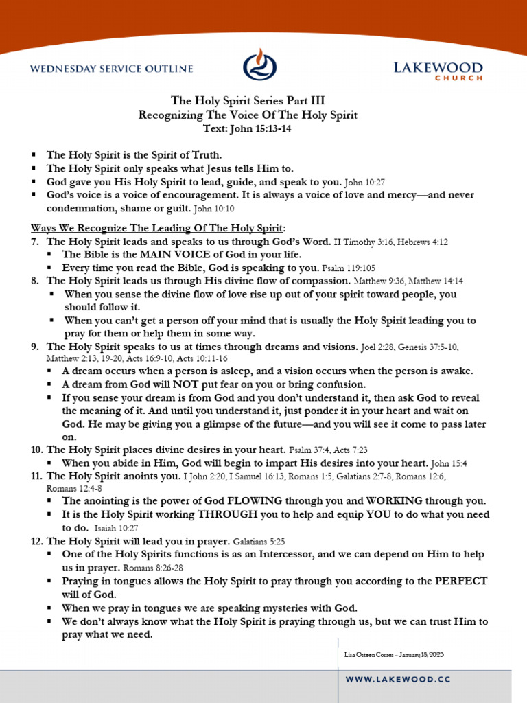Holy Spirit Series Part IIIRecognizing The Voice of The Holy Spirit ...