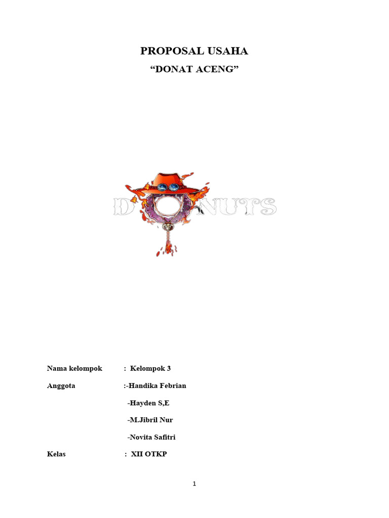 Proposal Usaha Donat Aceng Ditujukan K | PDF | Bisnis